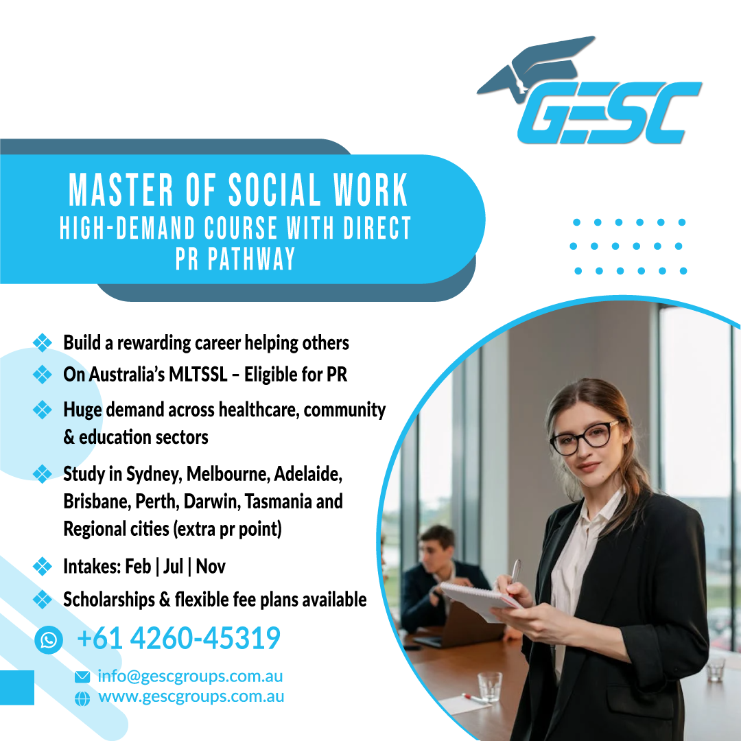 Master of Social Work High-Demand Course With Direct PR Pathway in ...